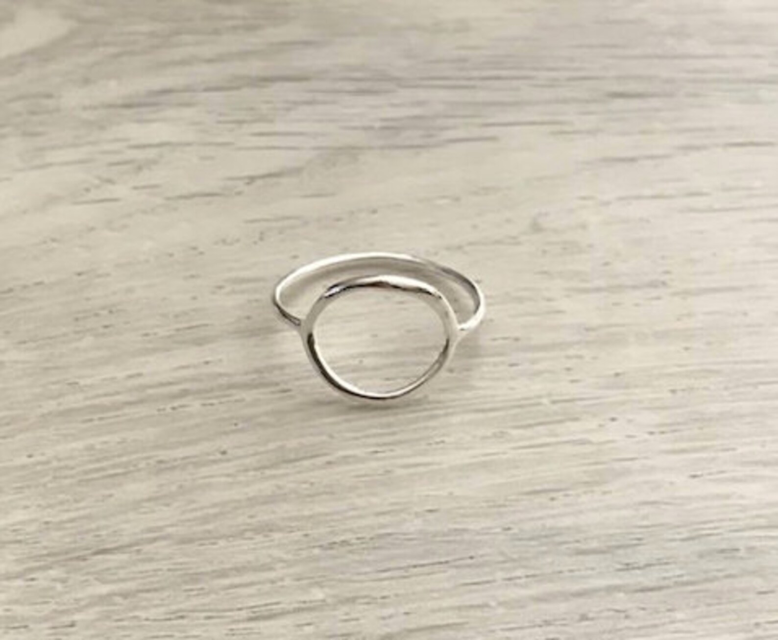 Sterling Silver Open Circle Ring Circle Ring Minimalist - Etsy