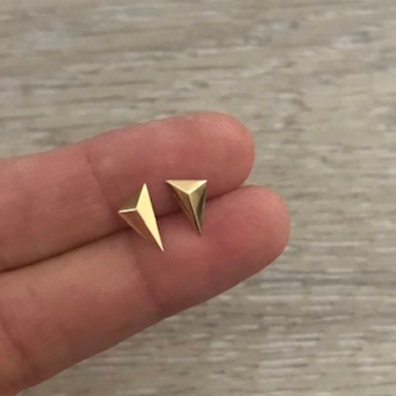 Pyramid Stud Earring - Etsy UK