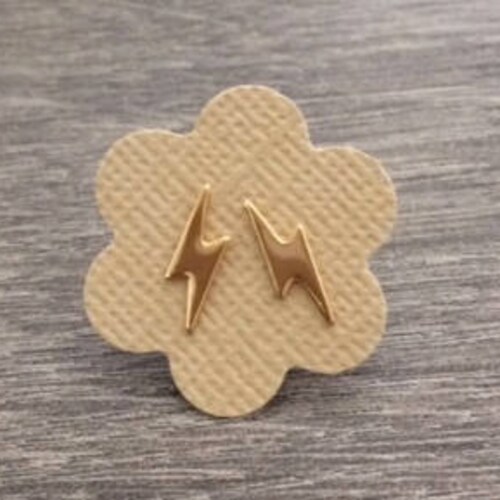 Gold Lightning Bolt Stud Earrings - Etsy Gold Lightning Bolt Stud Earrings - Etsy