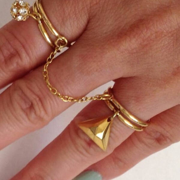Double Finger Ring - Etsy