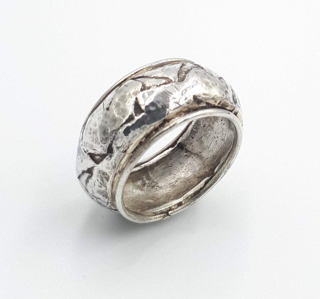 Convex Curved Bands Personal Wedding Ring .ssterling Silver Ring With ...