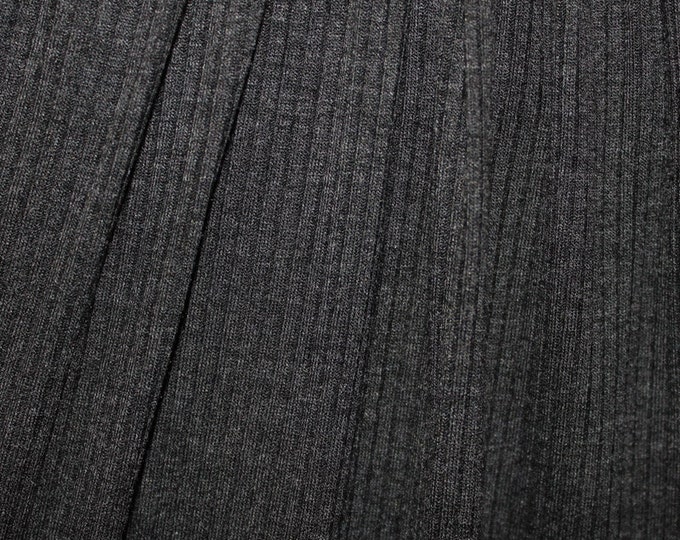 Charcoal 2 Tone Thermal Rib Knit Fabric Clothing's DIY - Etsy