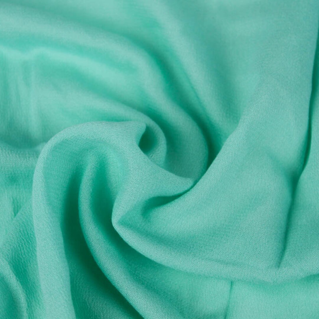 Aqua Solid Rayon Crepe Fabric by the Yard 1 Yard Style 520 - Etsy