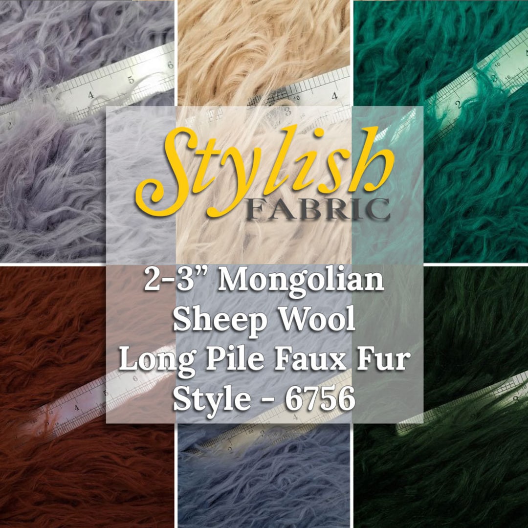 Stylish Fabric Mongolian Sheep Wool 2-3 Inches Long Pile Faux - Etsy