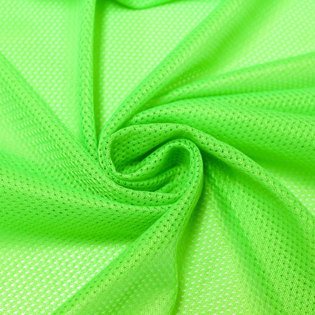 Neon Green Micro Mesh Knit Fabric by the Yard, Football Fabric, Soccer ...