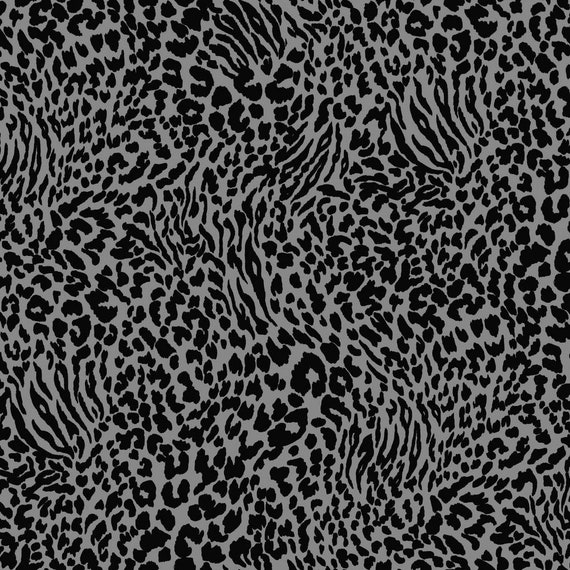 Black Animal Skin Pattern Printed on Burnt-out Velvet Fabric | Etsy