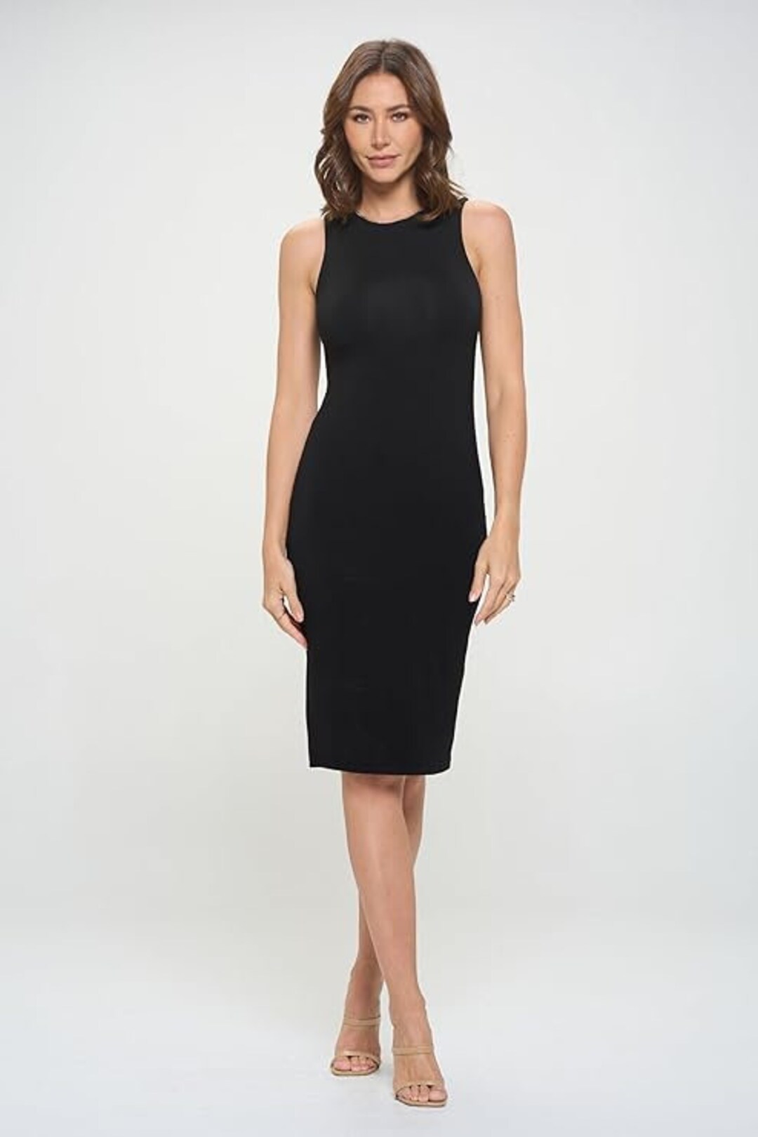 Summer Women Solid Rayon Modal Round Neck Double Layer Sleeveless Sexy ...