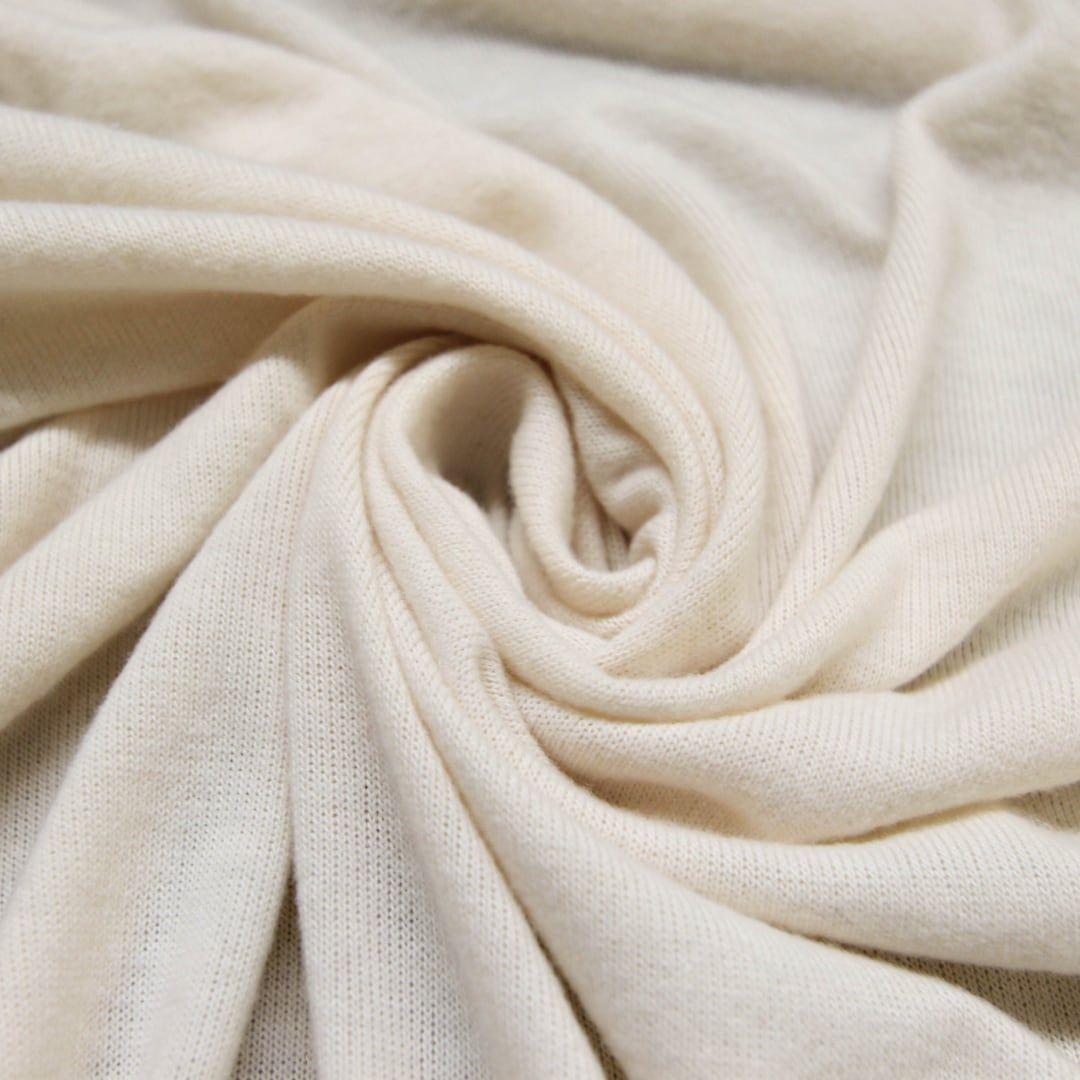 Ivory C Stretch Jersey With Merino-like Wool Brush Hacci Brush Fabric ...
