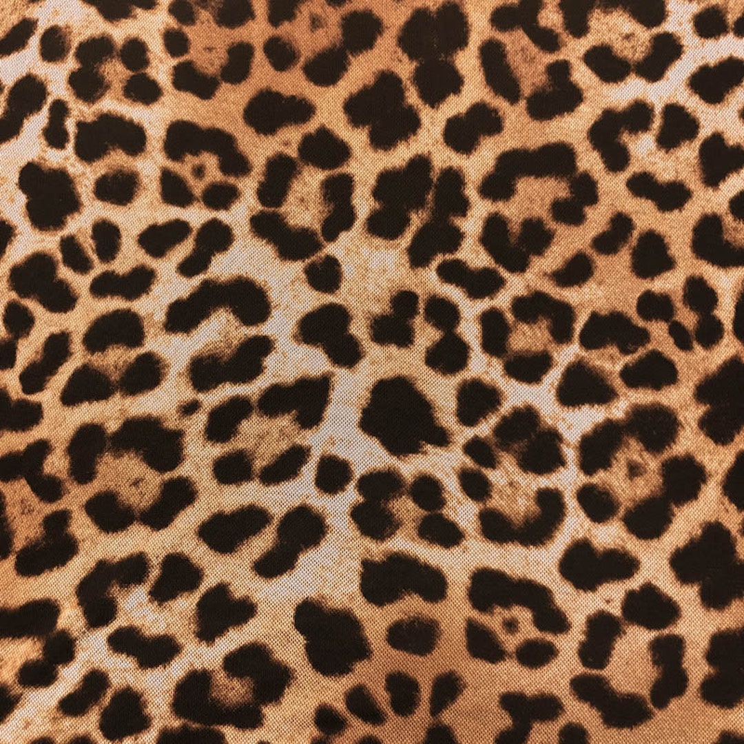 Black Golden Brown Leopard Print Poly Spandex Power Mesh - Etsy