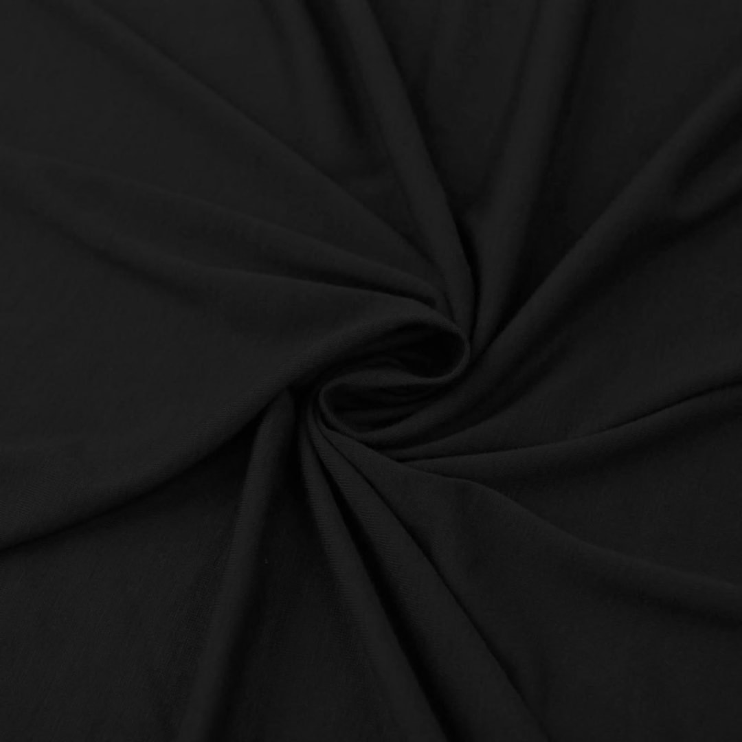 Black Poly Rayon Spandex Stretch Jersey Knit Fabric by the Yard Style ...