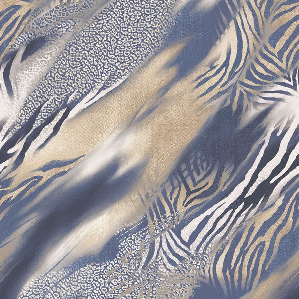 Navy Animal Print Fabric - Etsy