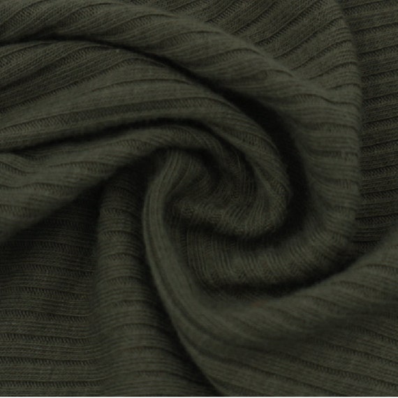 Army Green Poly Rayon Spandex 4x2 Rib Knit Fabric by the Yard Style 753 Etsy Canada