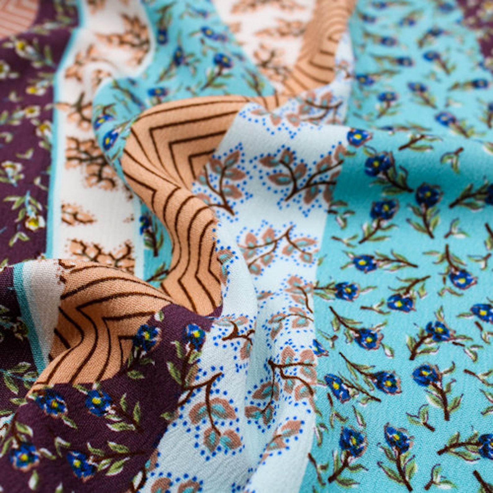 Stylish Fabric Floral Patten Printed Rayon Crepon Fabric - Etsy