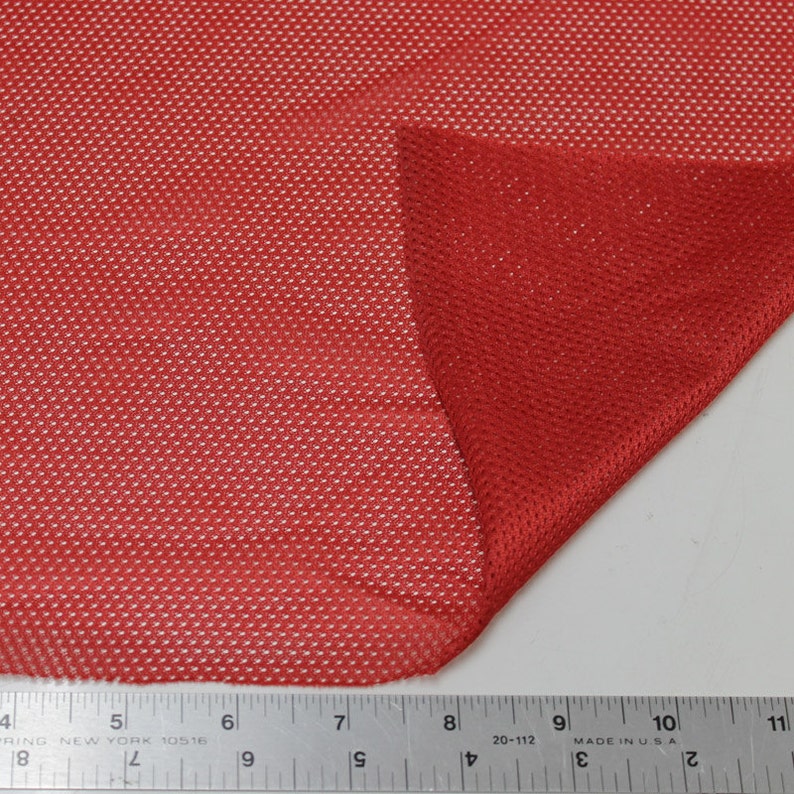 Red Micro Mesh Knit Fabric by the Yard Football Fabric | Etsy