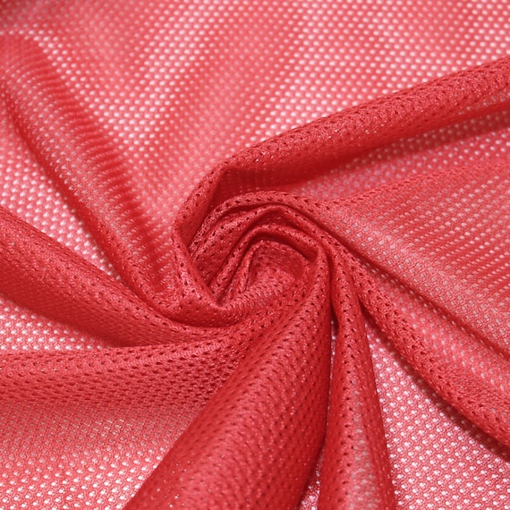 Red Micro Mesh Knit Fabric by the Yard Football Fabric | Etsy
