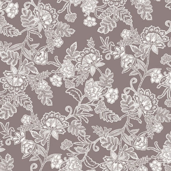 Sand off White Floral Jacobean Pattern Printed Rayon Crepon - Etsy