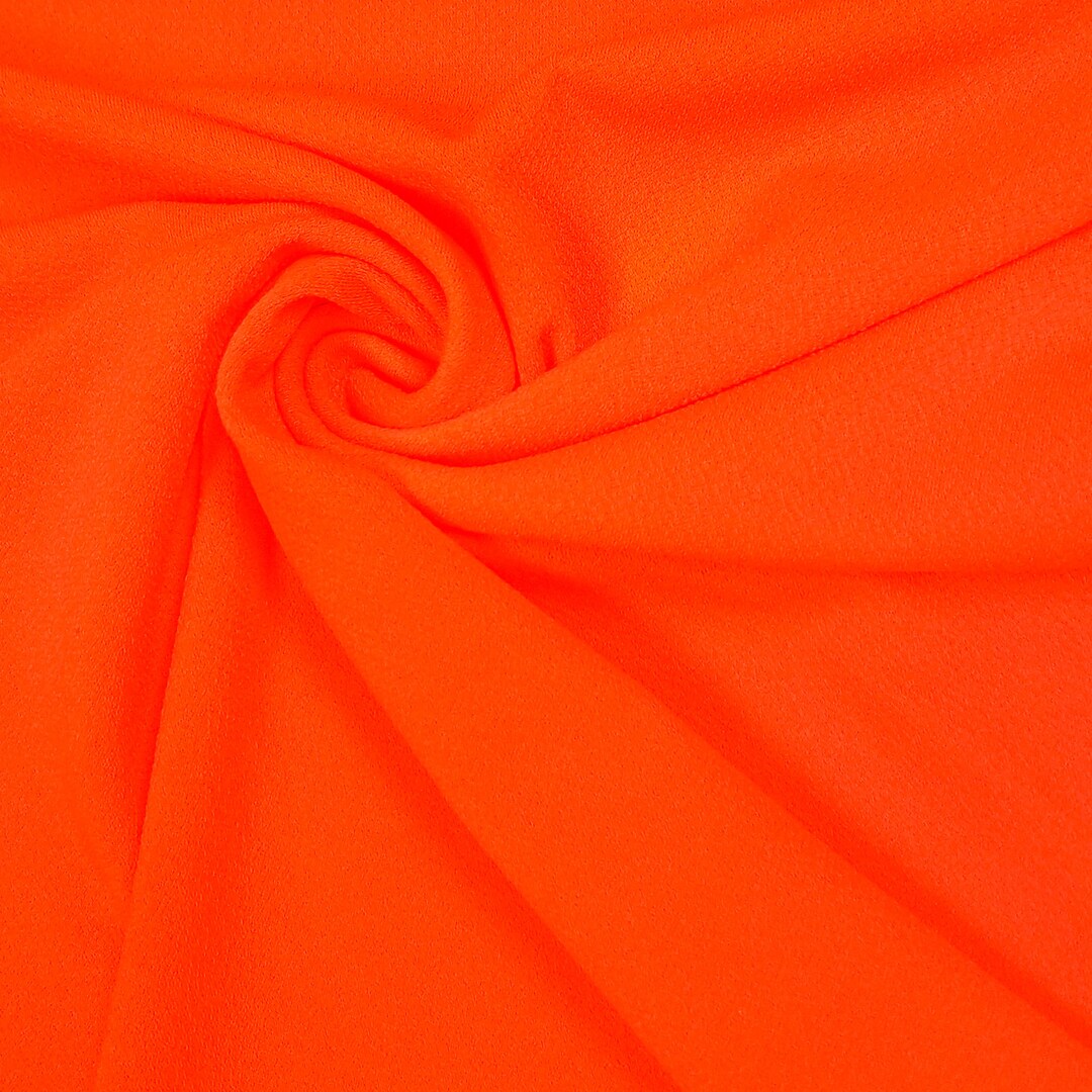 Orange Neon Solid ITY Heavy Stretch Moos Krepp Stoff-215GSM 1 Yard ...