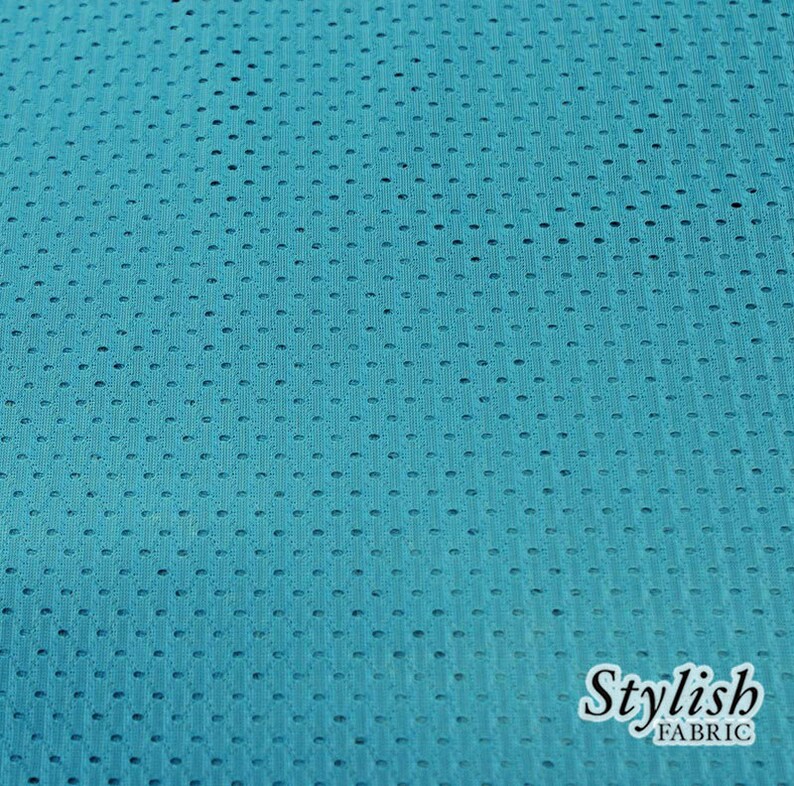Teal Football Mesh Knit Fabric by the Yard Football Fabric | Etsy