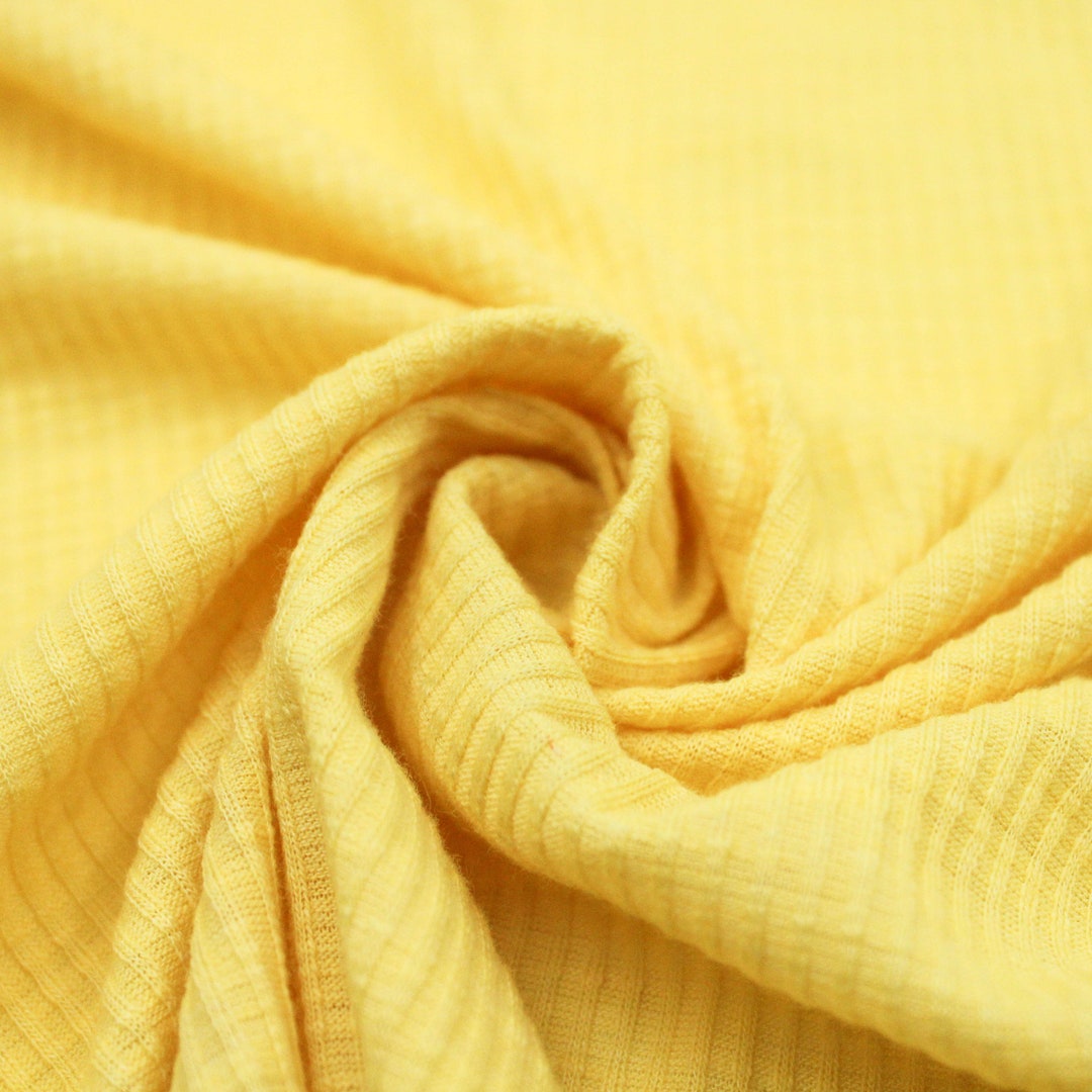 Bright Yellow Poly Cotton Spandex 4x2 Rib Knit Fabric - Style 788 - Etsy