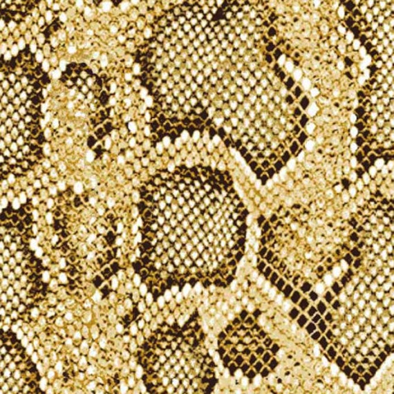 Off White Gold Snake Skin Pattern Printed on Hi-multi Chiffon | Etsy