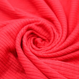 Red Poly Cotton Spandex 4x2 Rib Knit Fabric - Style 788 - Etsy