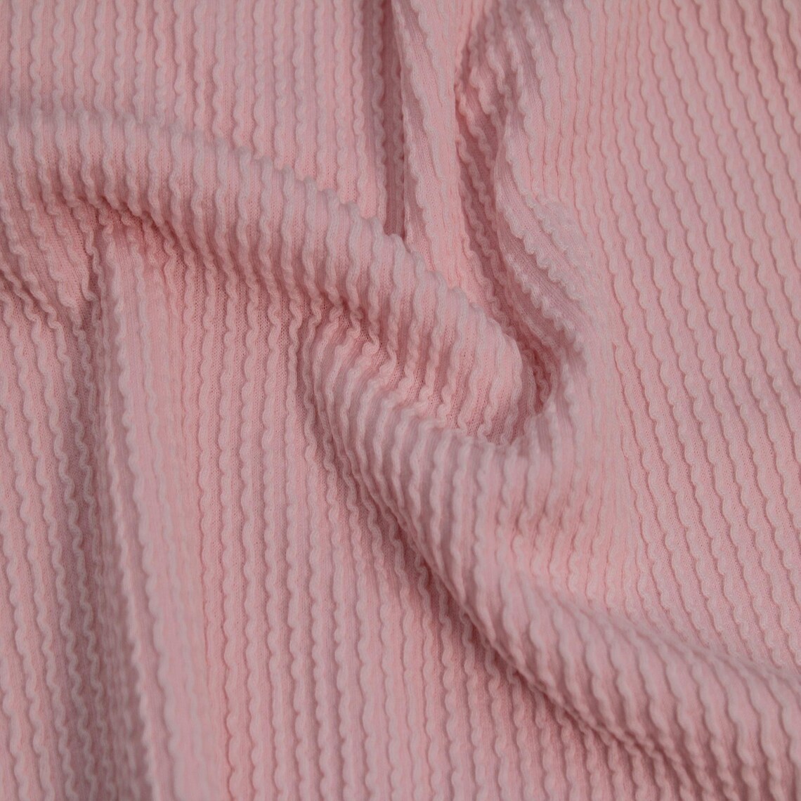 55/57" Pink Pale Light Poly Rayon Spandex Rib Knit Stretch Fabric by ...