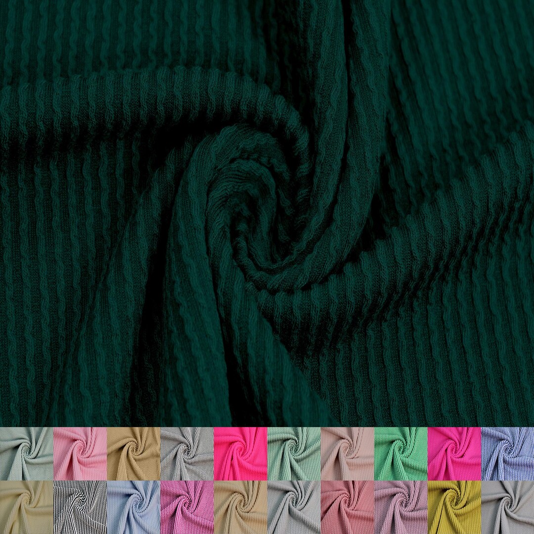 55/57" Hunter Green Poly Rayon Spandex Rib Knit Stretch Fabric by the ...