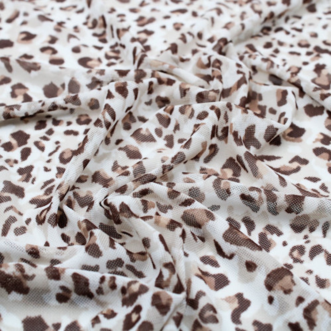 Stylish Fabric Leopard Skin Design Printed Stretch Power Mesh - Etsy