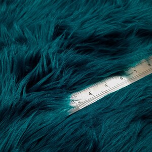 Teal 60 Wide 1-2'' Long Pile Luxury Shag Fur Fabric, Soft Fake Fur ...