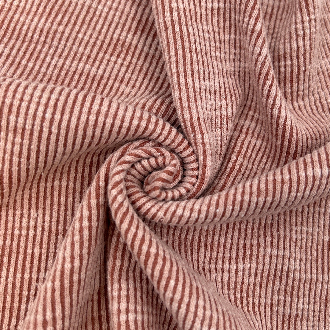 Peach Dark Heavy-weight Rib Sand Wash Knit Fabric by the Yard - Style ...