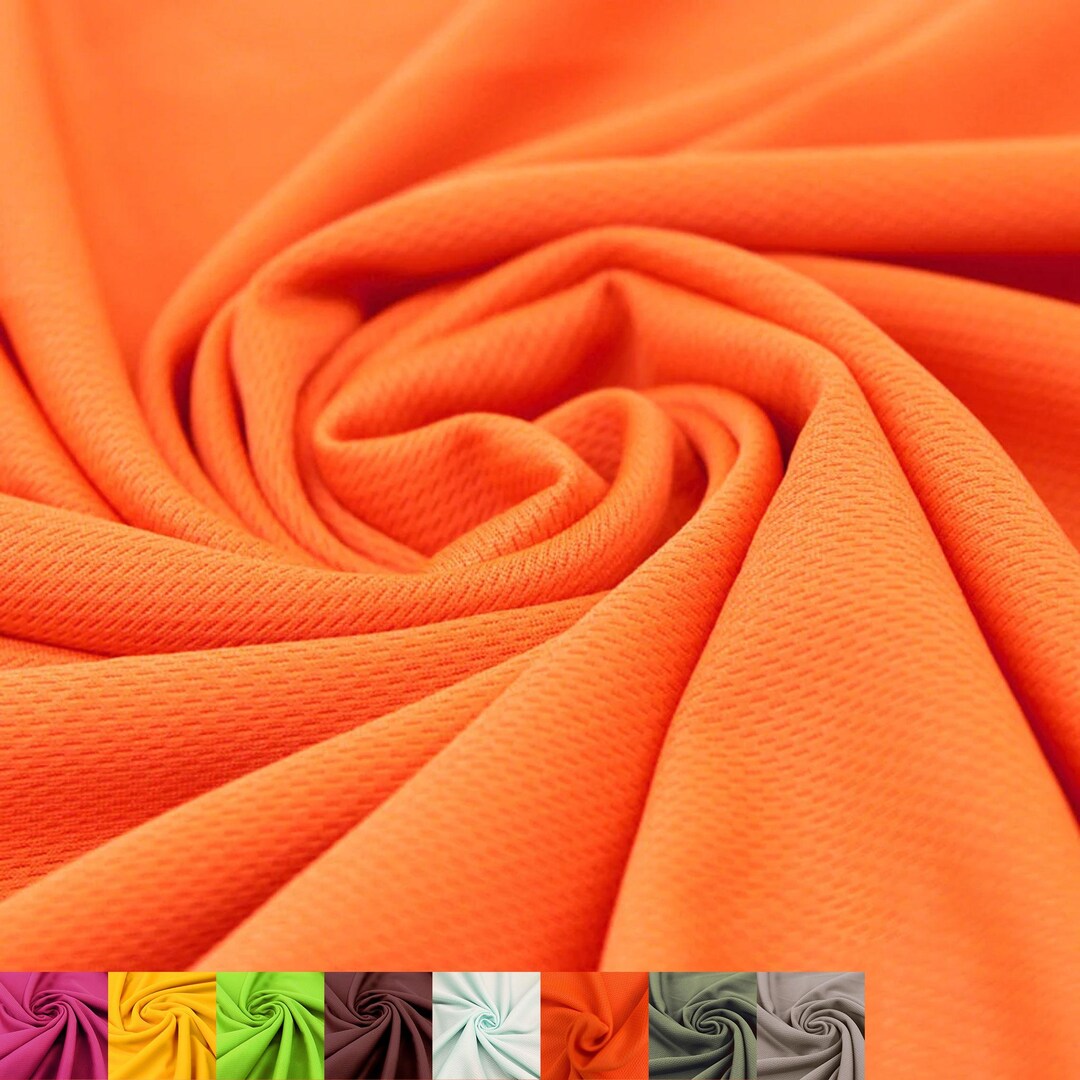 Orange Dimple Sports Mesh Fabric – 2-way Stretch, Breathable (60" Wide ...