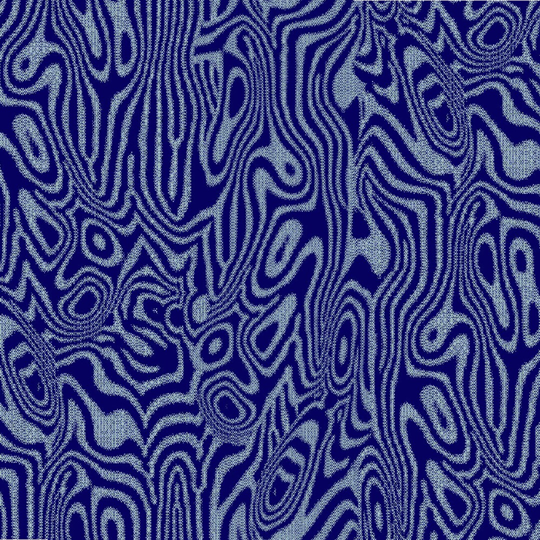 Navy With Eggshell Blue Abstract Pattern Printed Venezia Fabric by the ...