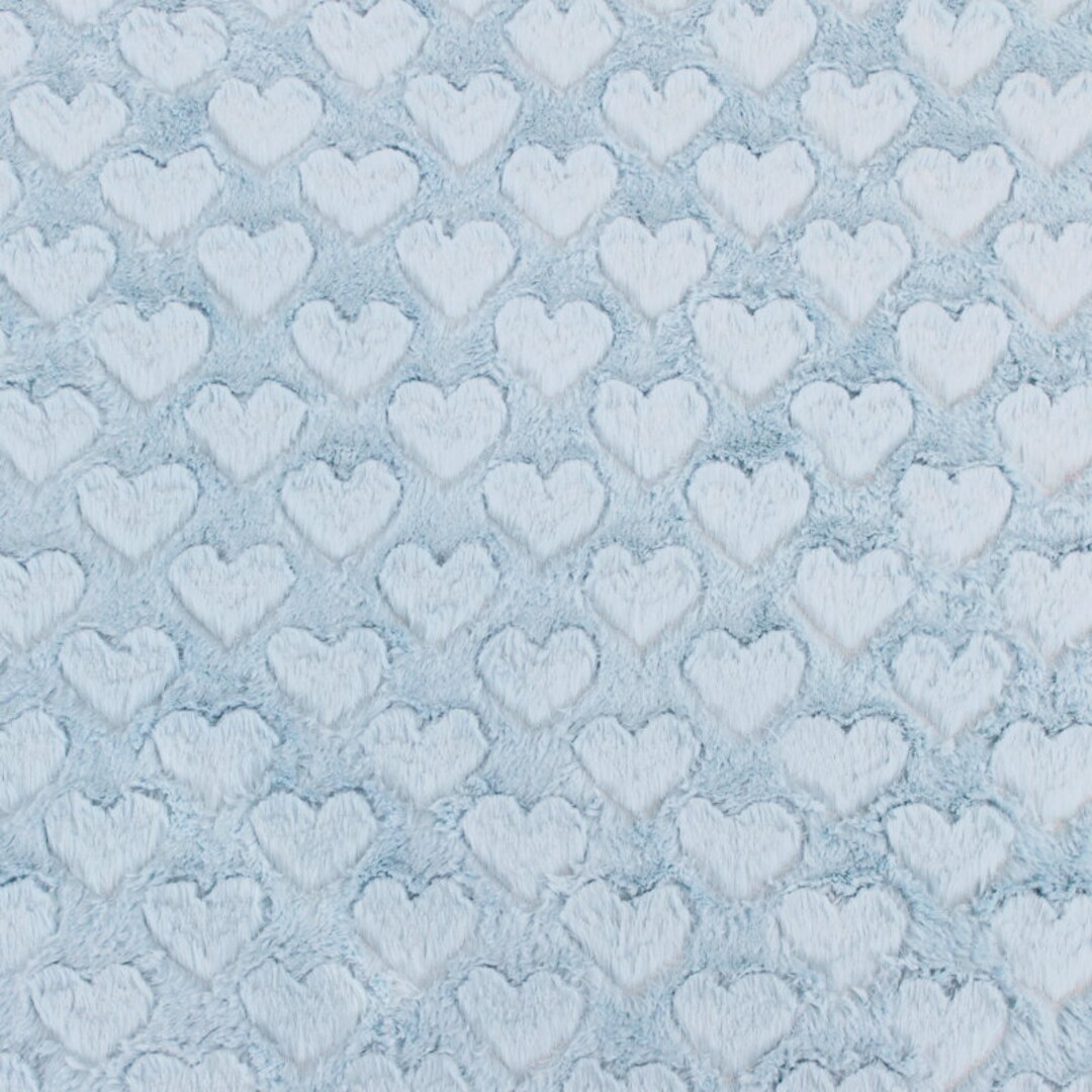 Baby Blue Heart Cuddle Minky Fabric by the Yard for Costume - Etsy