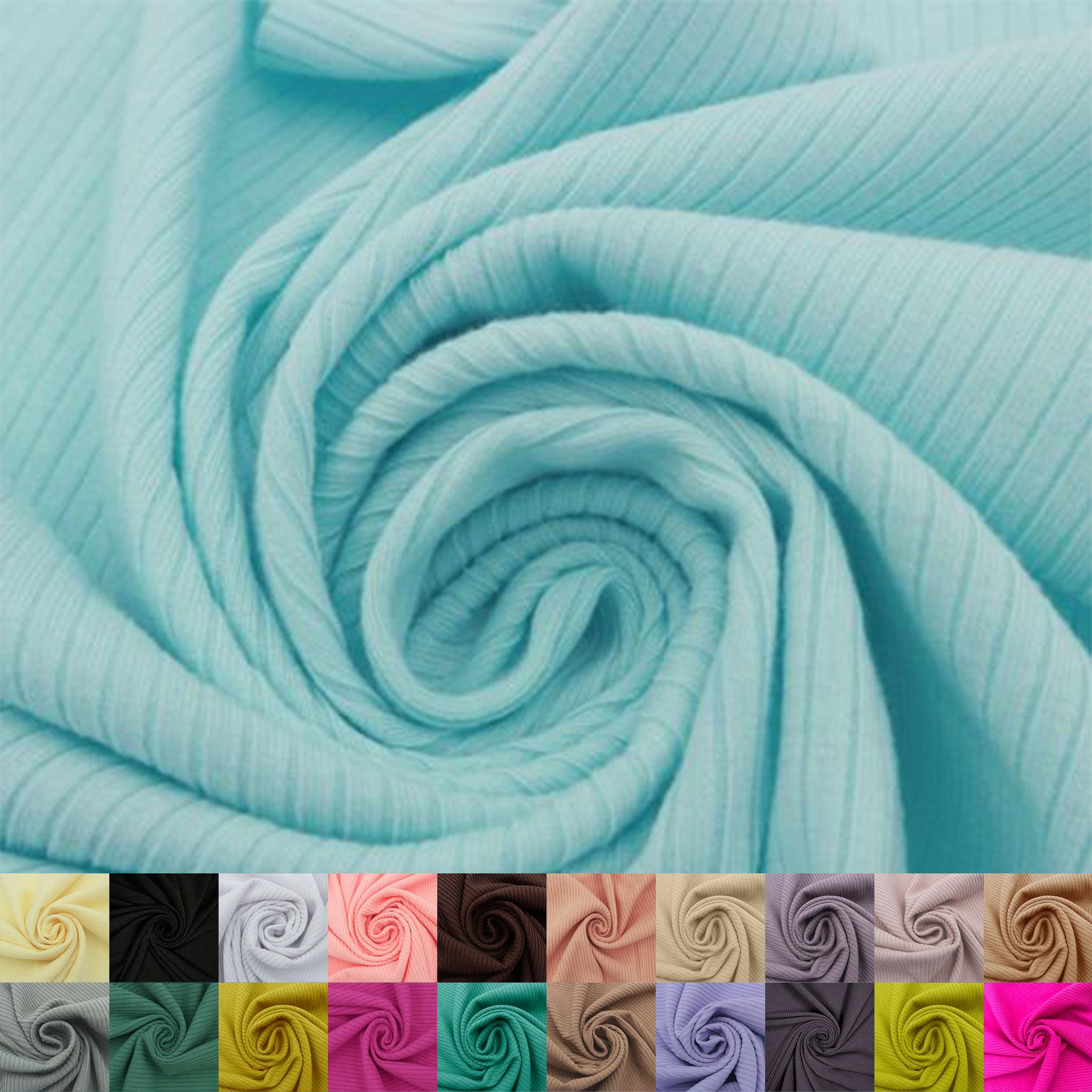 Soft 4x2 Rib Knit Fabric by the Yard – Solid Color | Stretchy, Textured ...