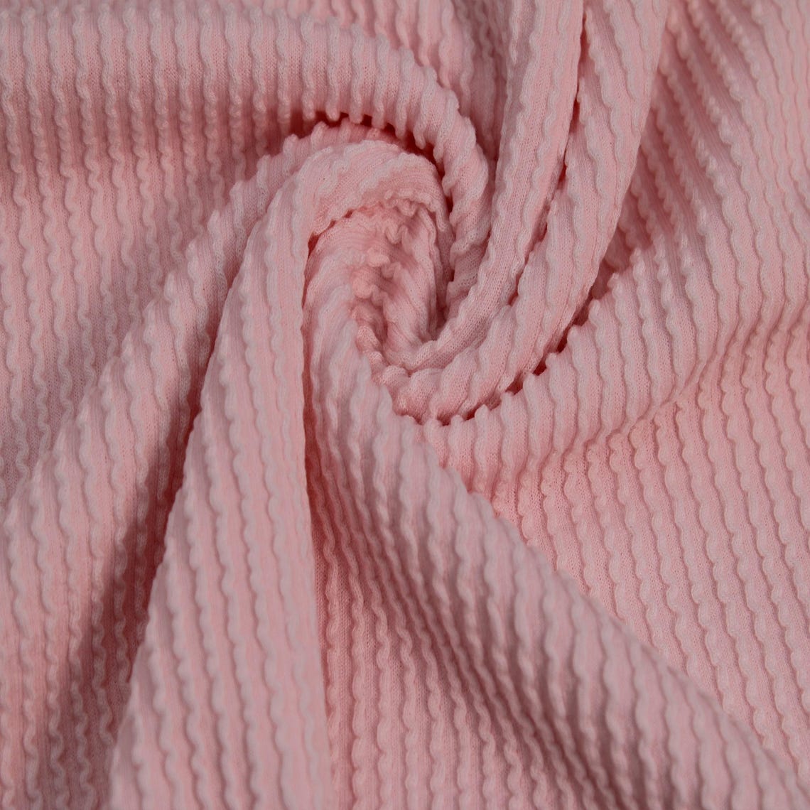 55/57" Pink Pale Light Poly Rayon Spandex Rib Knit Stretch Fabric by ...