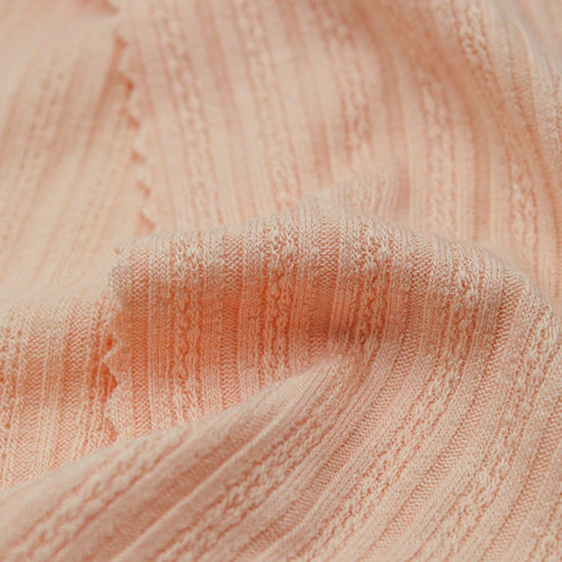Peach Light Rayon Spandex Pointelle Rib Knit Fabric by the - Etsy