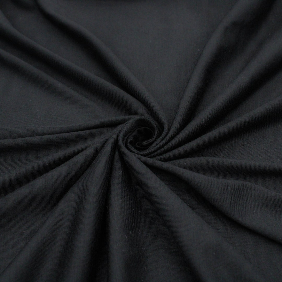 Black Heavyweight Rayon Jersey Spandex Knit Fabric by the Yard 1 Yard ...