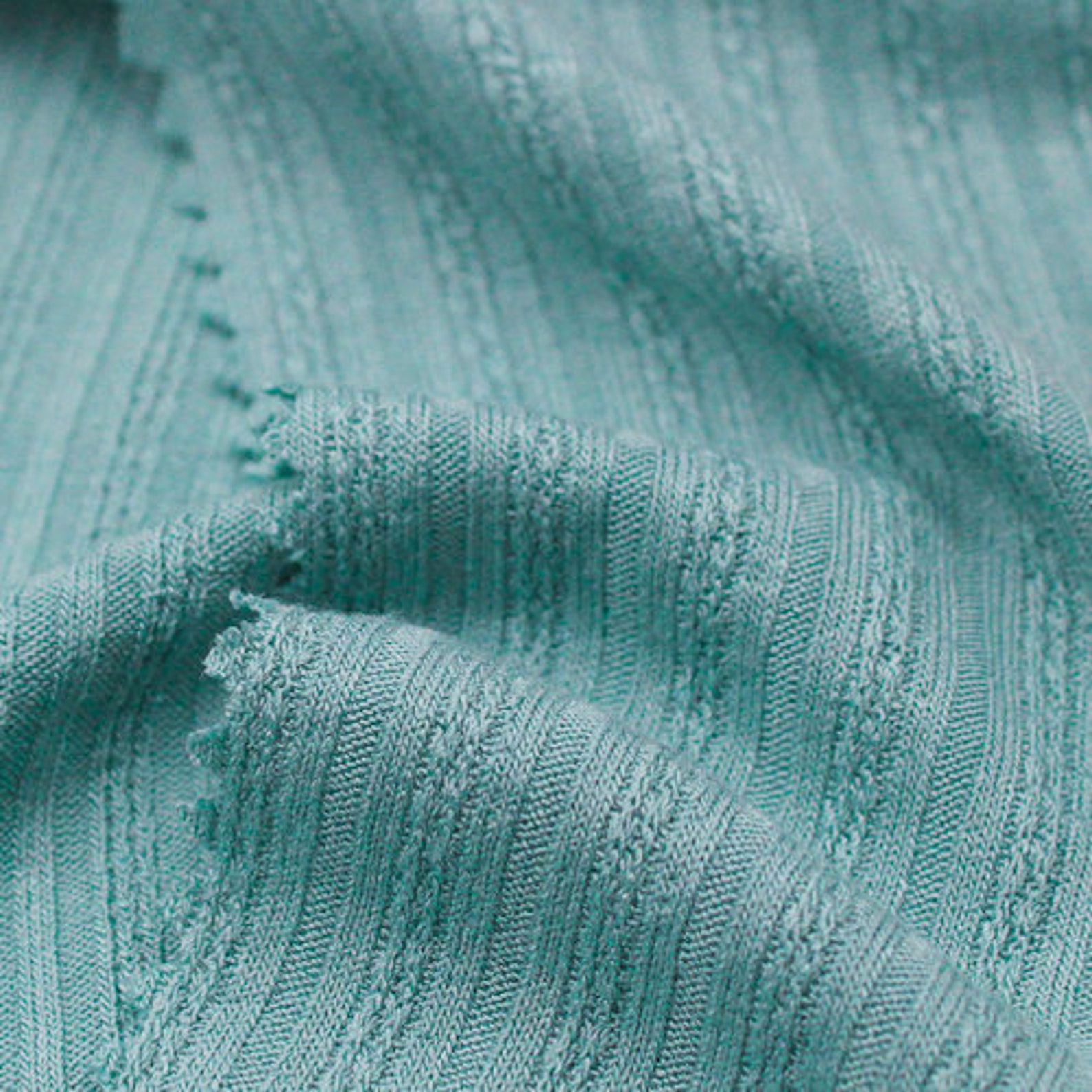 Seafoam Pale Rayon Spandex Pointelle Rib Knit Fabric by the - Etsy