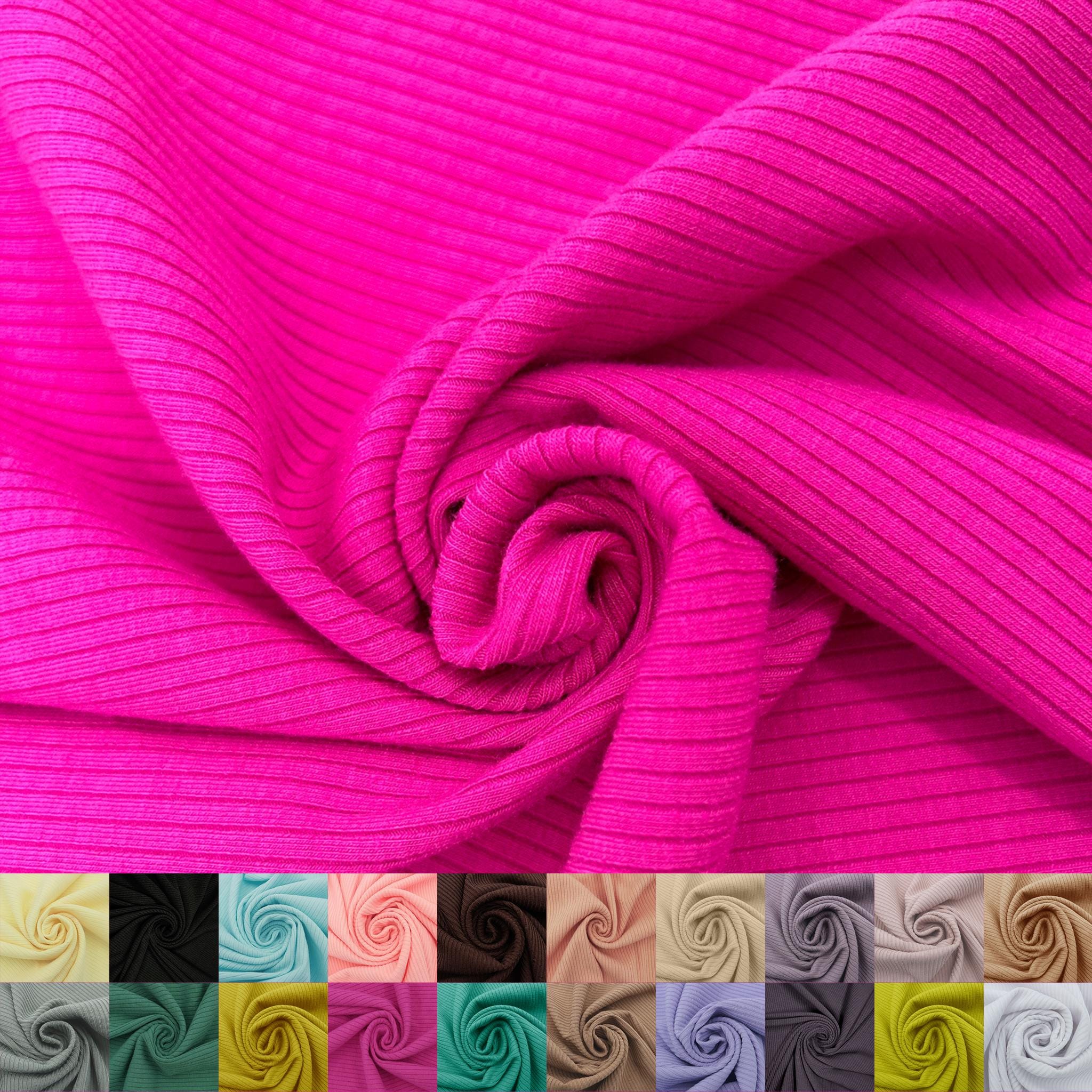 Soft 4x2 Rib Knit Fabric by the Yard – Solid Color | Stretchy, Textured ...