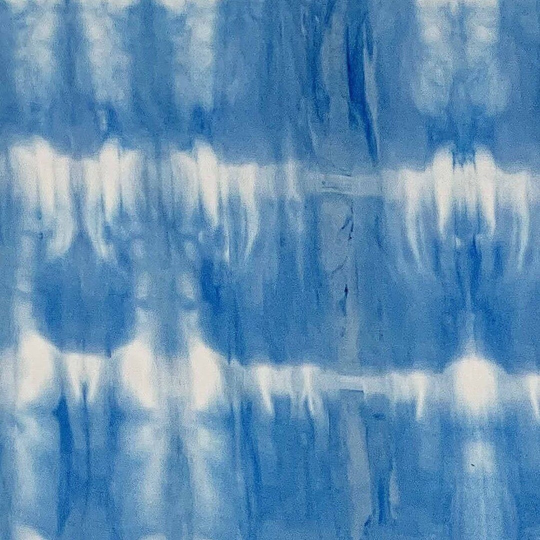 Blue Tie Dye Pattern Printed Double-sided Brushed DTY Stretch Fabric by ...