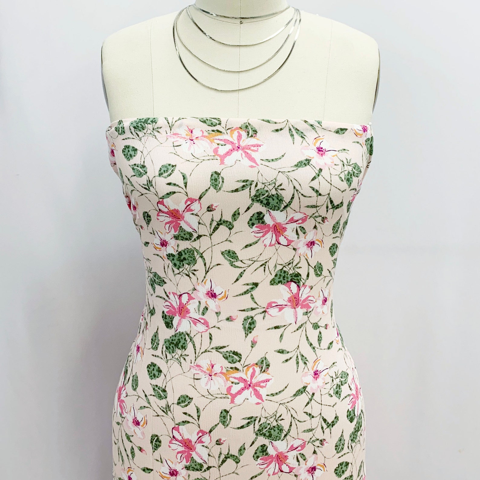 Medium Floral Pattern Printed on Rayon Crepon Fabric Dress - Etsy