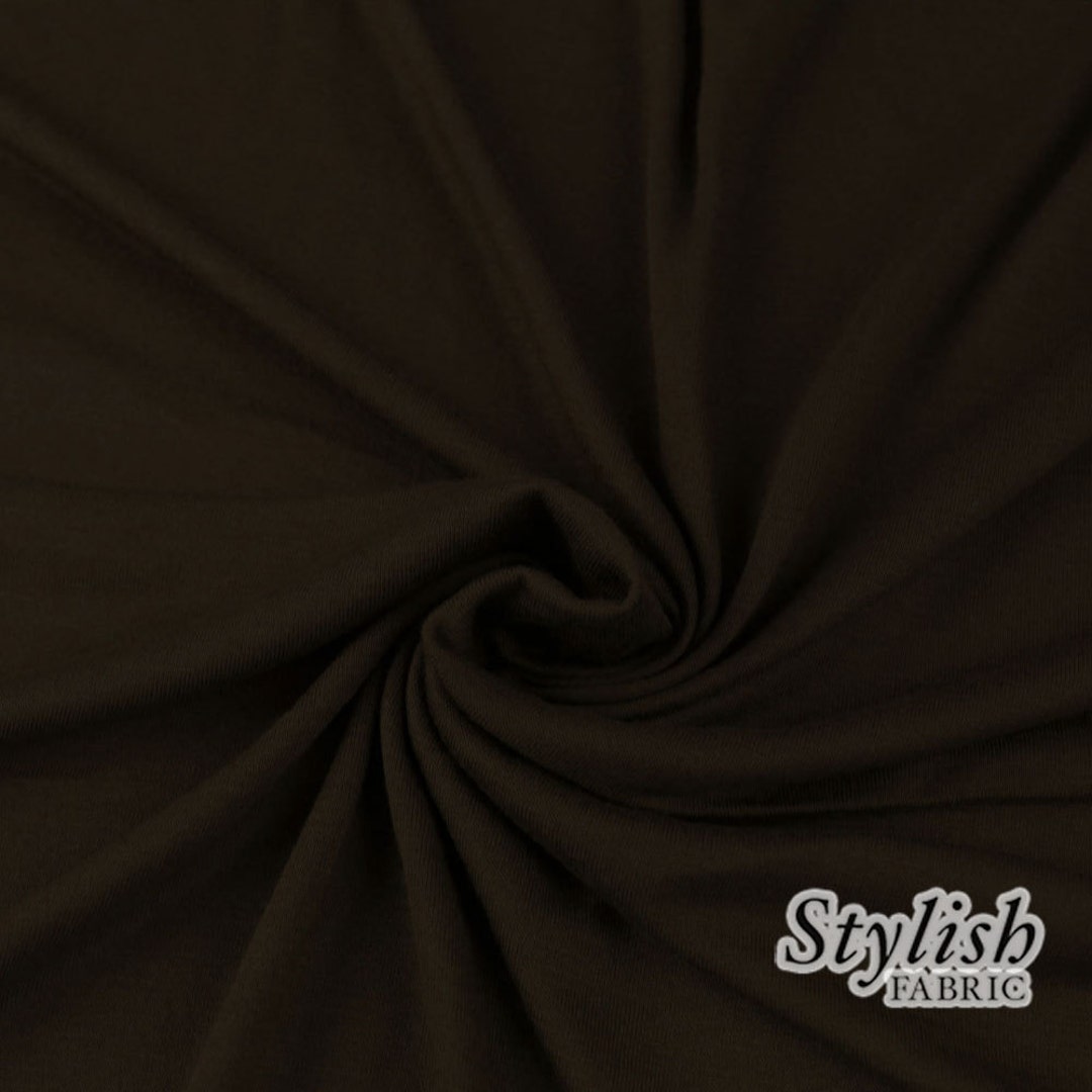 DARK BROWN Rayon Jersey Knit Fabric Brown Tissue Knit Fabric by the ...