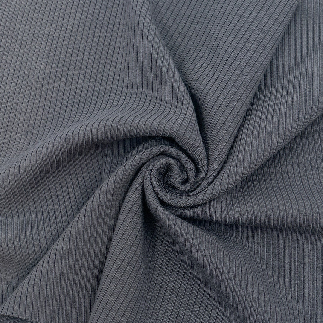 Gray Dark Solid 4x2 Rib Knit Fabric by the Yard Style 774 - Etsy