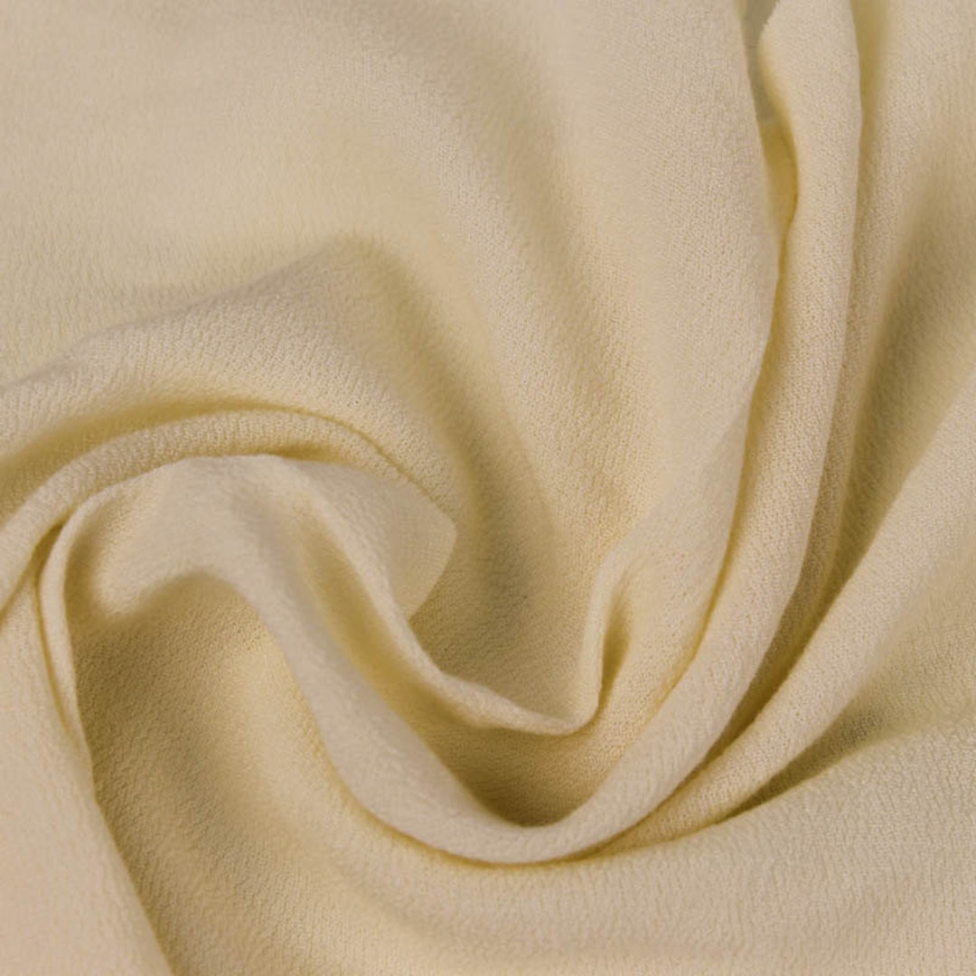 52/53" Natural Solid Rayon Crepe Fabric by the Yard - 1 Yard Style 520 ...