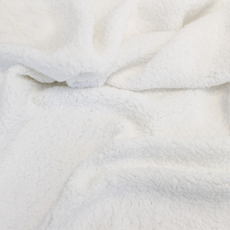 White Sherpa Fur Fabric by the yard for costume throws home | Etsy
