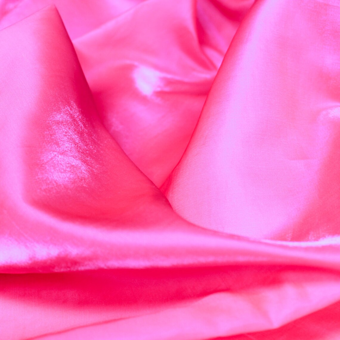 Neon Pink Sparkle Satin Fabric By The Yard Style 2908 Etsy