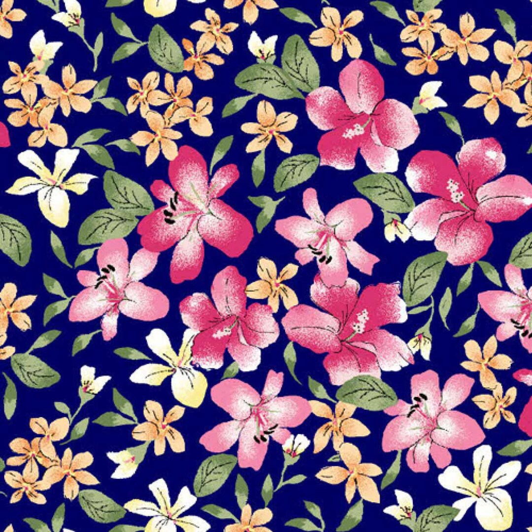 Two Colors Floral Small Flower Design Printed on 100% Rayon - Etsy