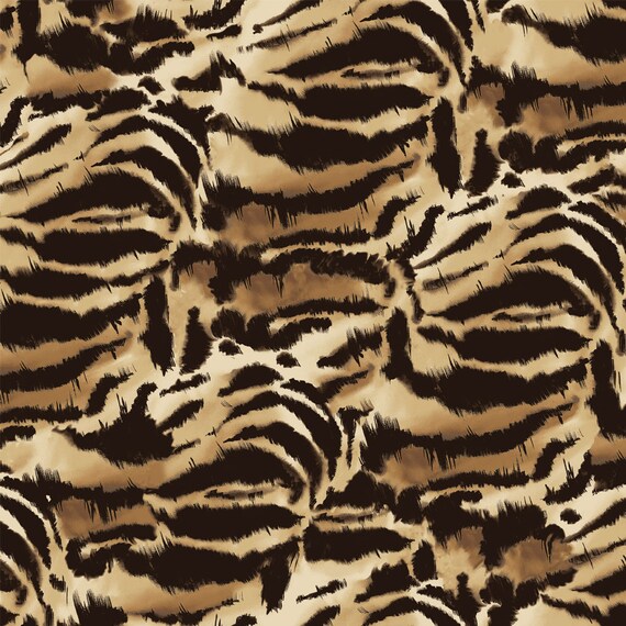 Golden Ochre With Dark Choco Animal Skin Printed Poly Moroccan | Etsy