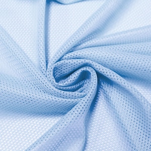 Sky Blue Micro Mesh Knit Fabric by the Yard, Football Fabric, Soccer ...