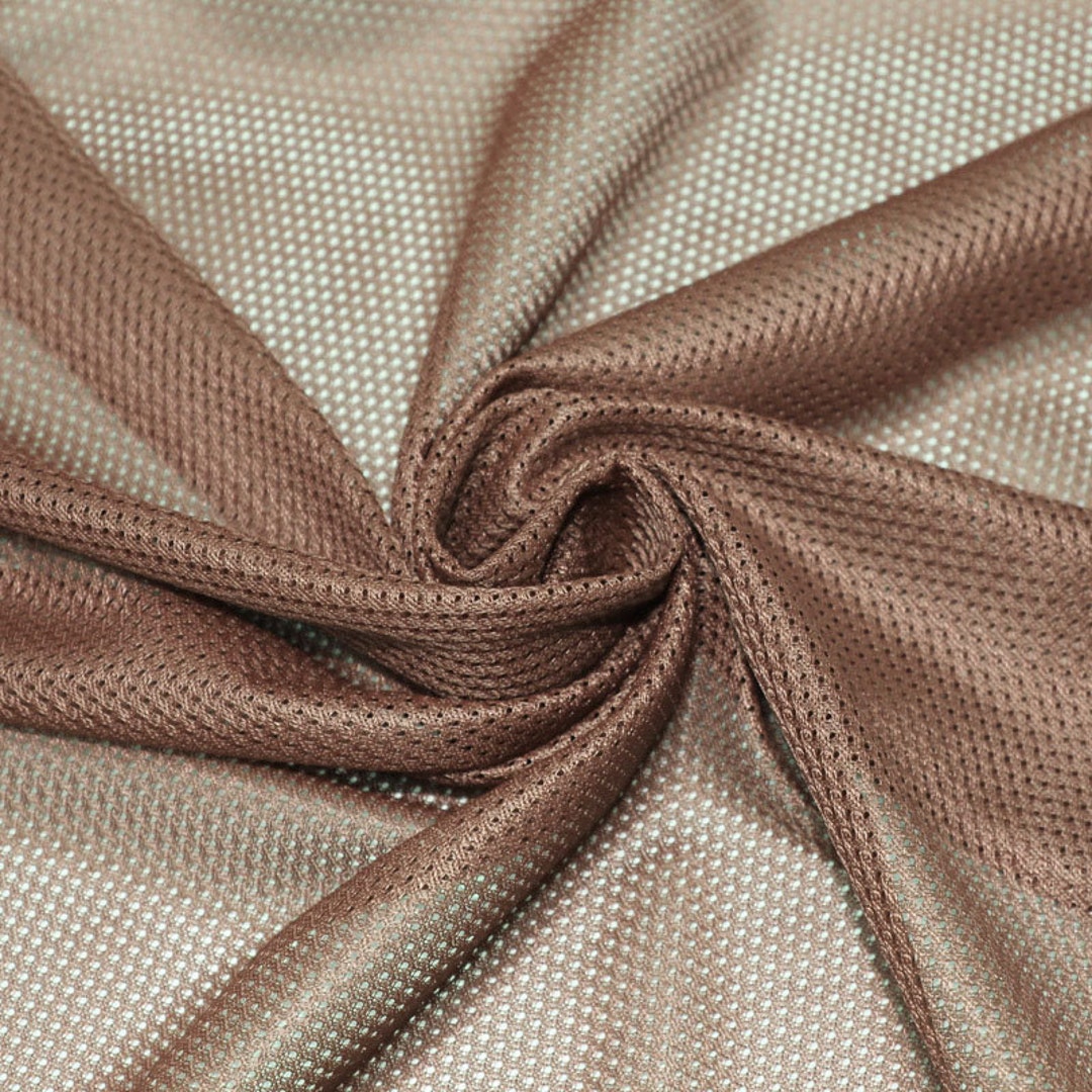 Brown Micro Mesh Knit Fabric by the Yard, Football Fabric, Soccer ...